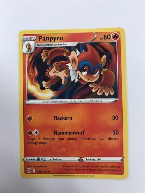 Pokemon Panpyro 025/172 DE (Gebraucht) in Ruggell für CHF 0.2 – mit ...
