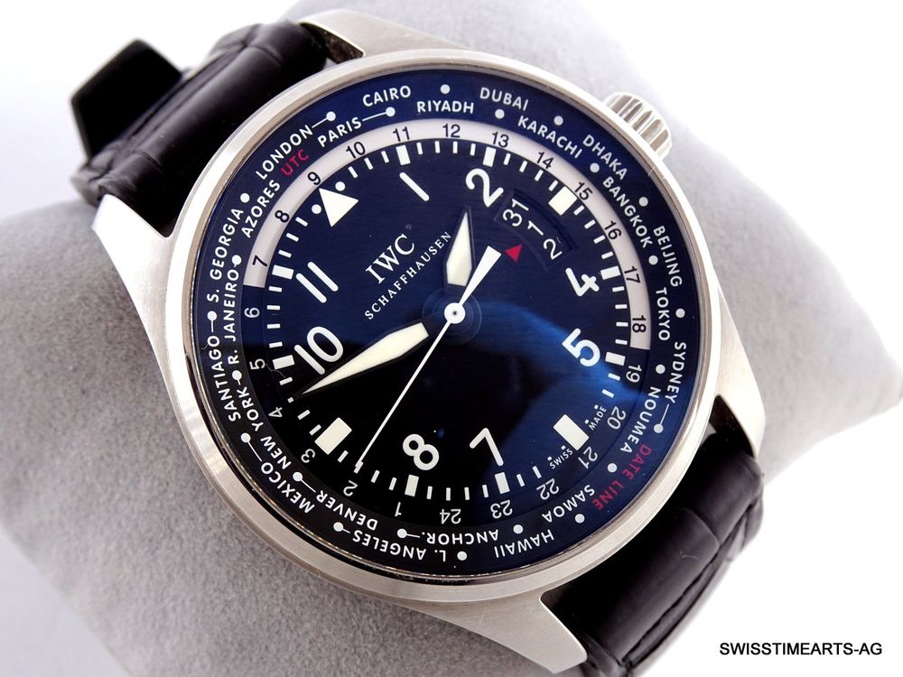 IWC WORLDTIMER IW326201 AUTOMATIK 45MM FLIEGER HERRENUHR (Gebraucht) in ...