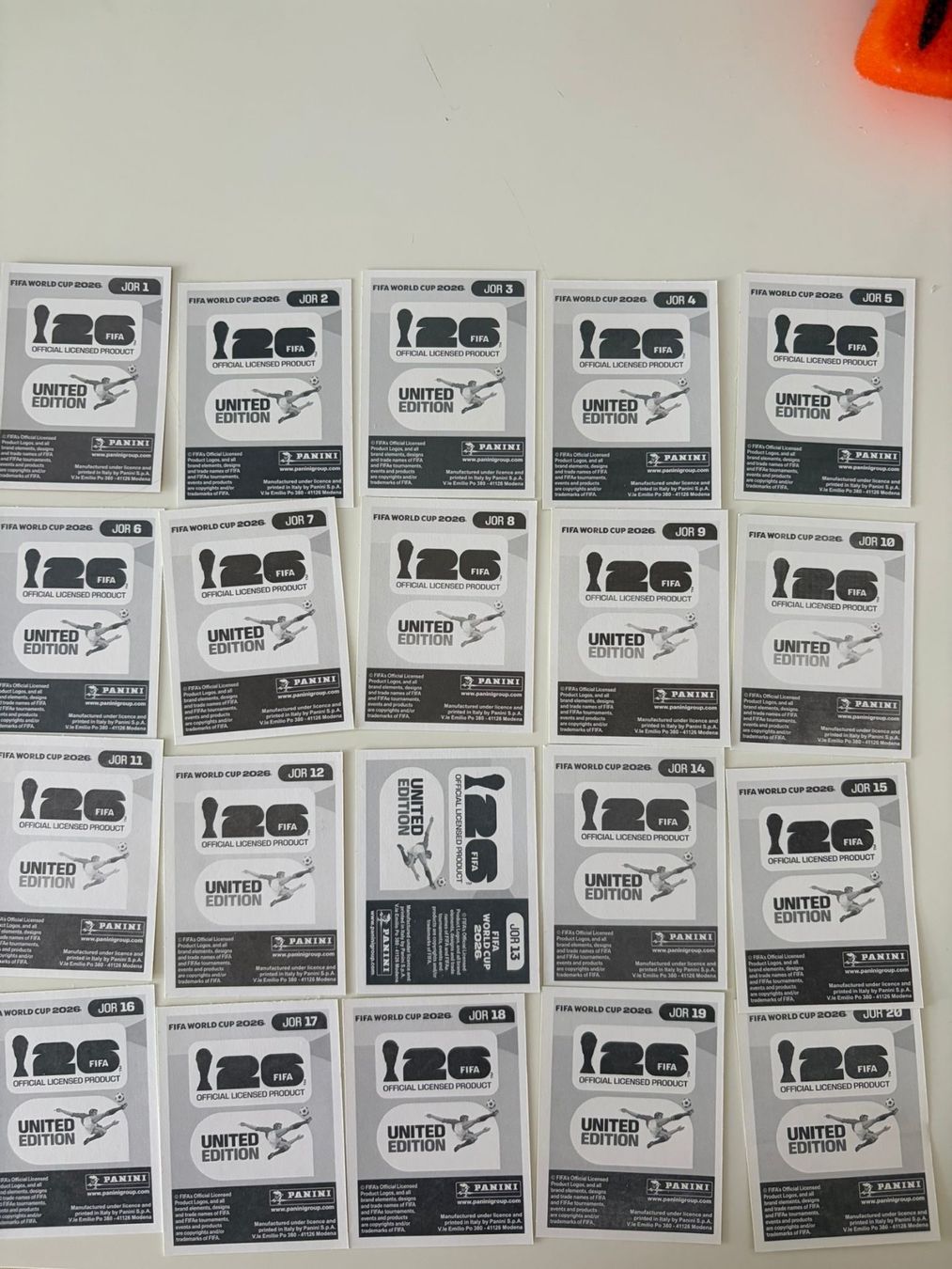 Panini-Sticker WM-2026, Team Jordanien KOMPLETT, 20 Sticker (Gebraucht ...