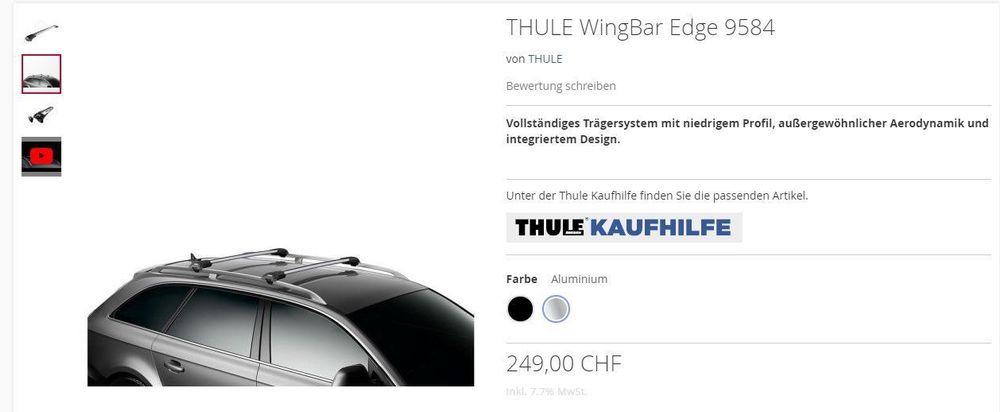 THULE WingBar Edge 9584 Aluminium | Kaufen auf Ricardo