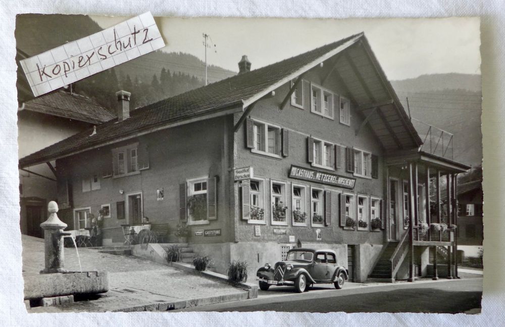 AK LEISSIGEN am Thunersee BE, Gasthof HIRSCHEN, Oldtimer (Gebraucht) in Wallisellen für CHF 7 ...