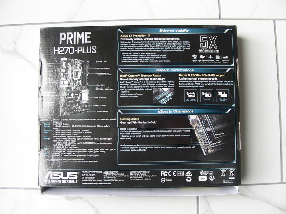 Mainboard ASUS PRIME H270-PLUS, LGA 1151, Intel H270, ATX (Neu und originalverpackt) in ...