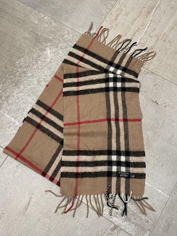 Schal Beige Kariert