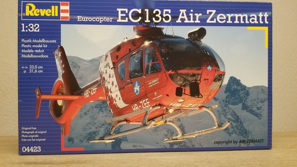 Revell 04423 Eurocopter EC135 Air Zermatt (Neu und originalverpackt) in ...