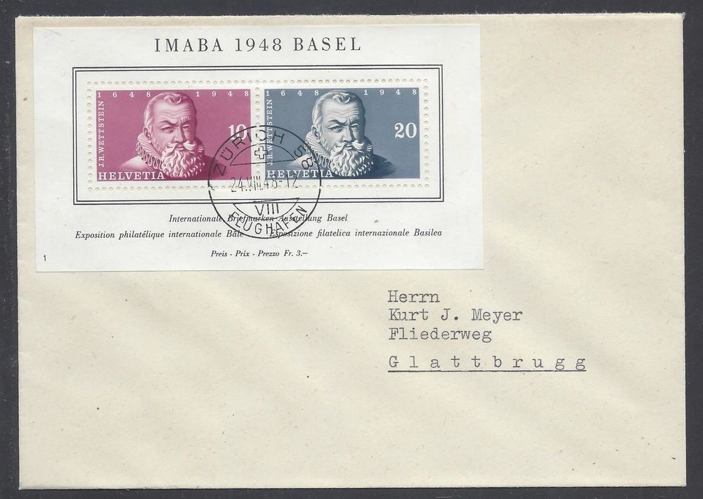 1948 : Imaba Block W31 auf Brief | Kaufen auf Ricardo