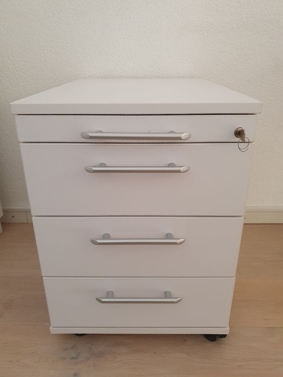 Weisser Rollcontainer Korpus mit 4 Schubladen abschliessbar (Gebraucht ...