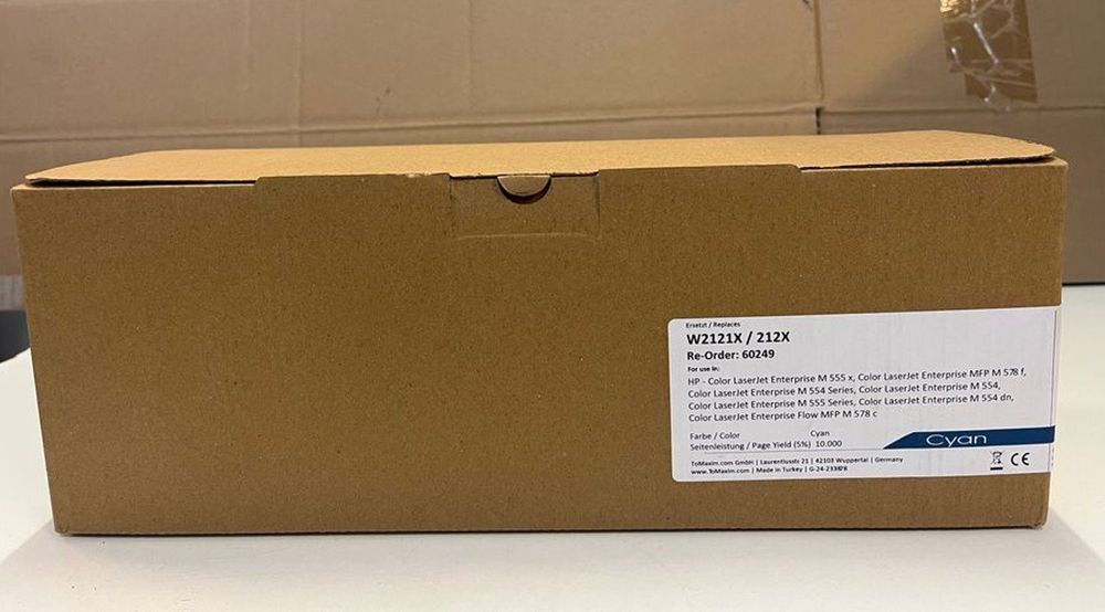 Cyan Toner zu HP Color Laserjet M554/M555/M578, 212X/W2121X (Neu und ...