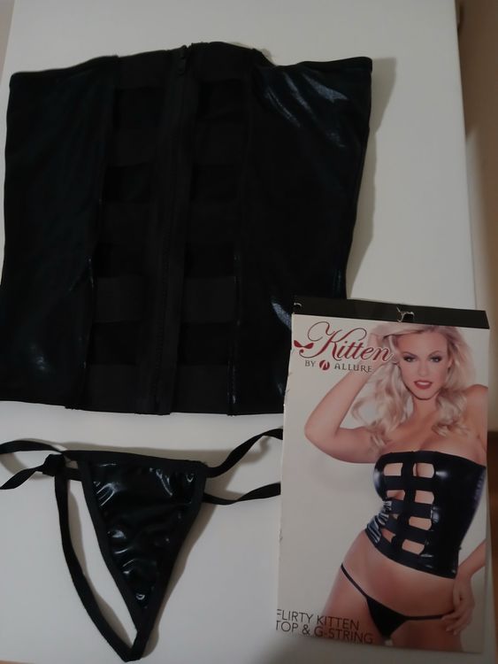 Sexy Dessous Set. Top mit Reisverschluss & String. Gr. S NEU | Kaufen auf Ricardo