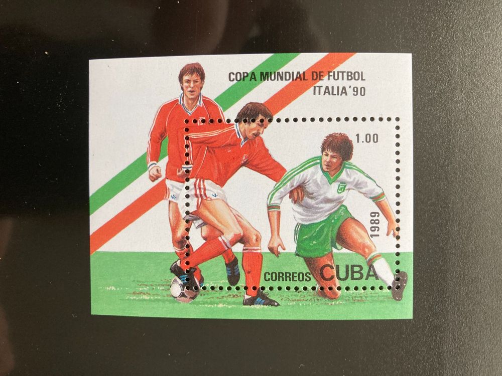 Fussball WM Italien 1989 Block Briefmarken Kuba postfrisch (Gebraucht ...