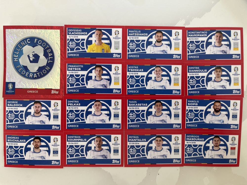 UEFA Euro 2024 Topps Sticker TEAM GRE KOMPLETT GRE 1- GRE15 | Kaufen ...
