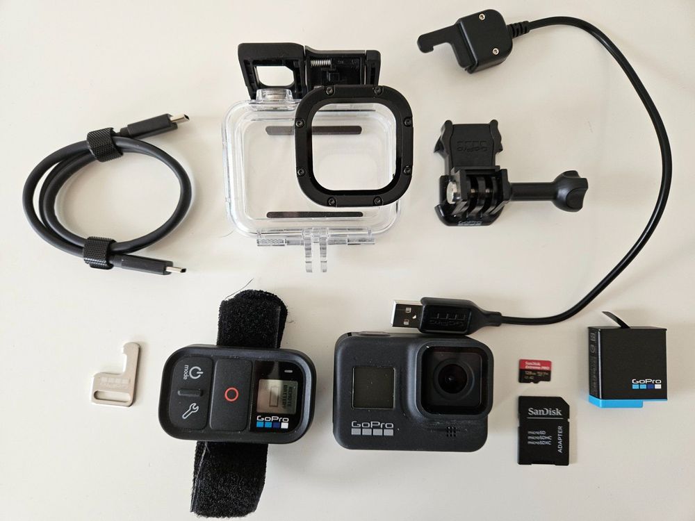 Go Pro Hero 8 + remote + dive case + 128GB SSD Action Camera (Gebraucht ...