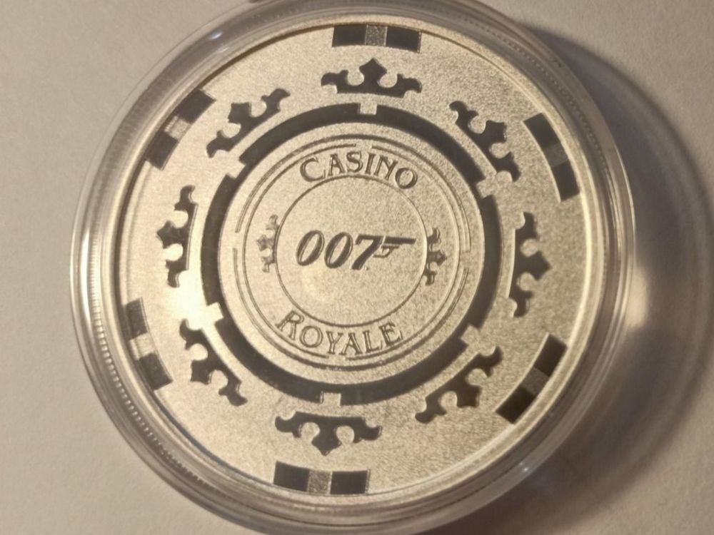 CASINO ROYALE JAMES BOND 007 1 OZ UNZE SILBER CHIP queen | Kaufen auf ...