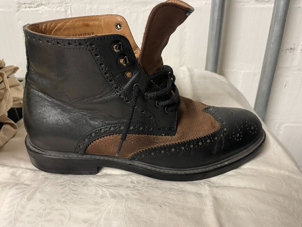 Pasito Schuhe Boots Stiefel Made in Italy Leder Brogue (Gebraucht) in ...