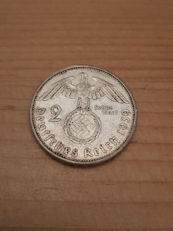 2 Reichs Mark 1939 A Silber Zustand gem. Bilder (Gebraucht) in Oberuzwil für CHF 8 – mit ...
