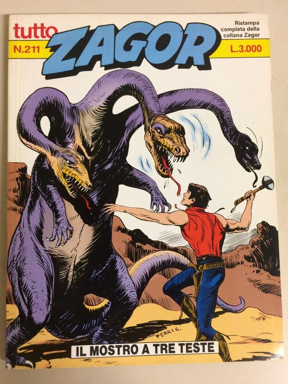TUTTO ZAGOR # 211 IL MOSTRO A TRE TESTE Italy 1997 S.Bonelli (Gebraucht ...