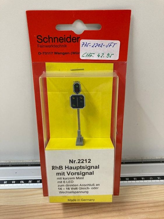 Schneider H0 2212 RhB Hauptsignal mit Vorsignal (Neu und ...