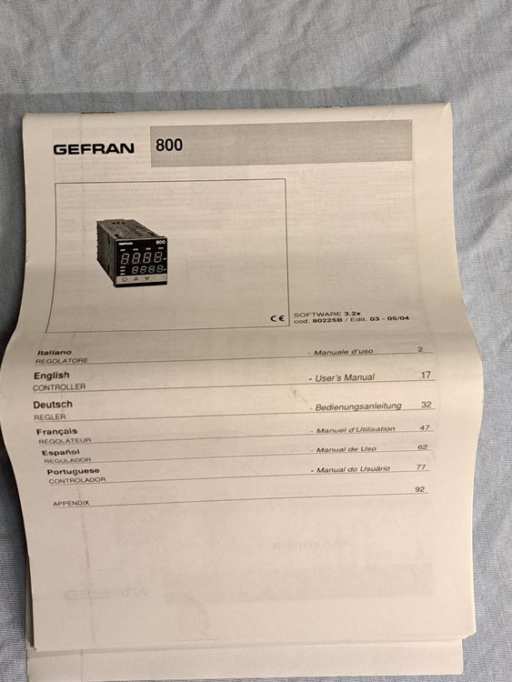 Temperaturregler Gefran 800 Industrieregler Temperaturfühler (Gebraucht) in Münchenbuchsee für ...