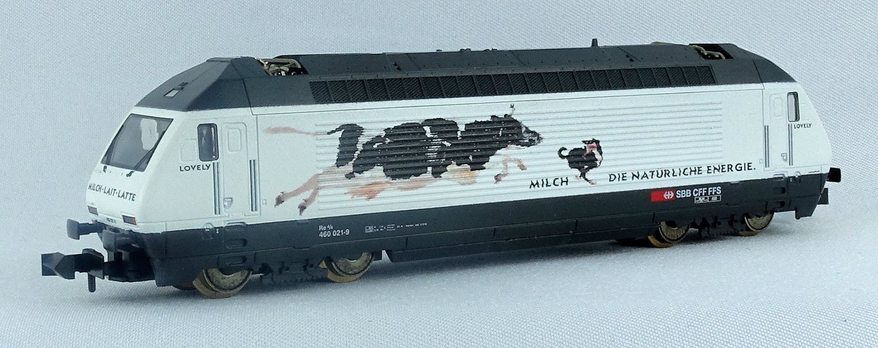 Minitrix 12693 E-Lok Re 4/4 460 Milch der SBB, Spur N, OVP (Gebraucht ...