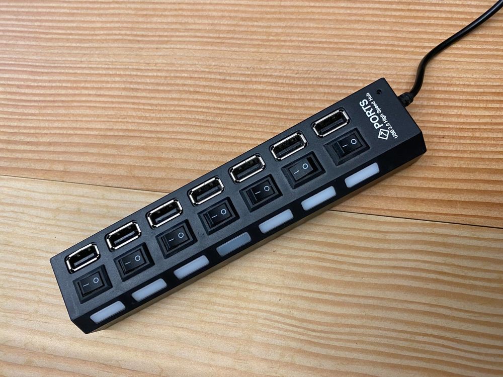 Conrad 7-fach USB Port mit LED-Tasten/Schalter (USB 2.0 Hub) (Gebraucht ...