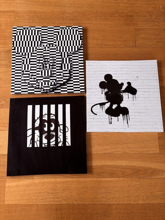 3x Wandbilder Disney Mickey Mouse schwarz weiss (Gebraucht) in ...