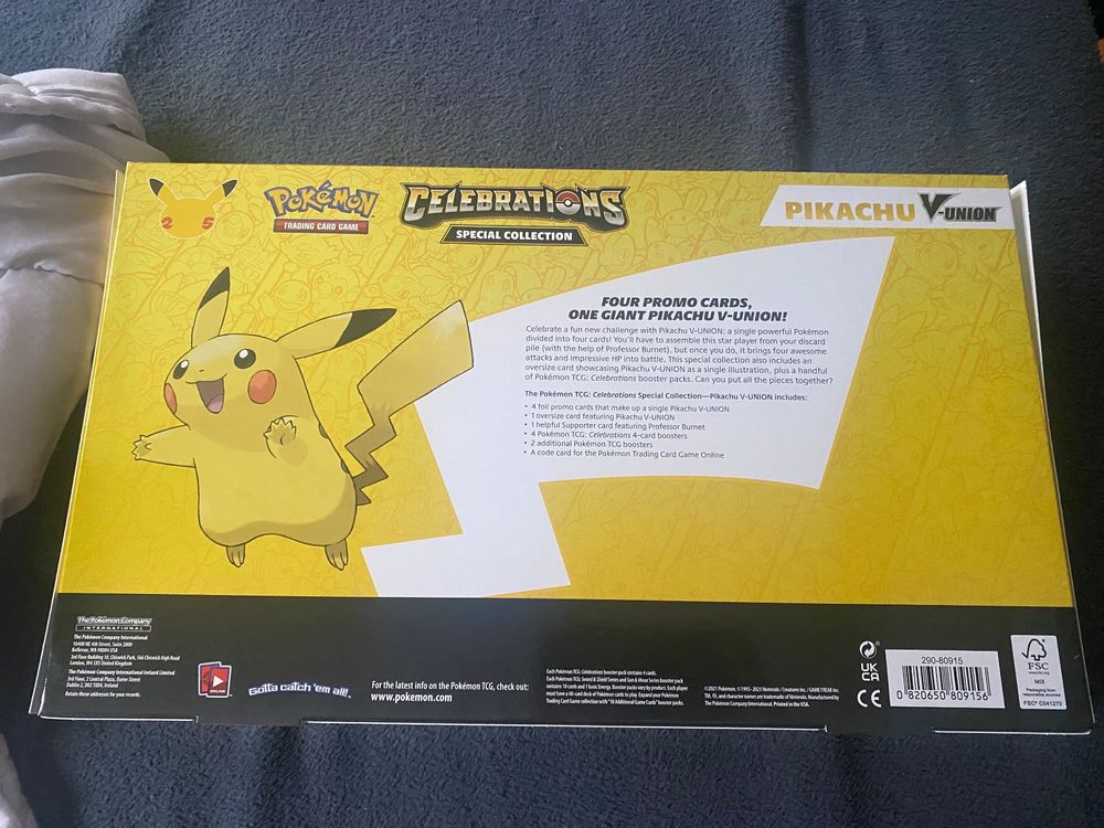 Pokemon Celebrations Pikachu V Union Box EN (Neu und originalverpackt ...