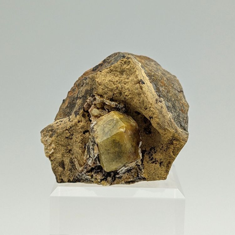Geode aus GROSSULAR, GRÜNER GRANAT mit Muskovit, Mali (Nuovo (secondo ...