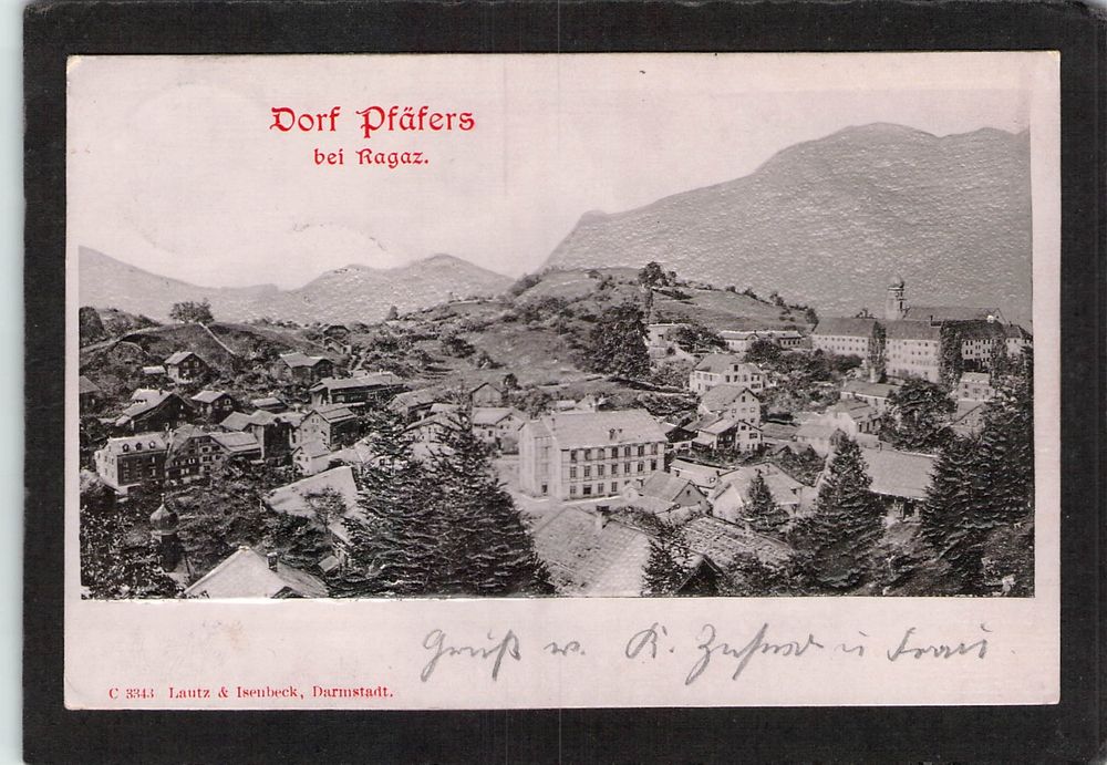 Prägekarte : Dorf Pfäfers bei Ragaz SG , gel. 1903 (Gebraucht) in Reichenburg für CHF 19 – mit ...