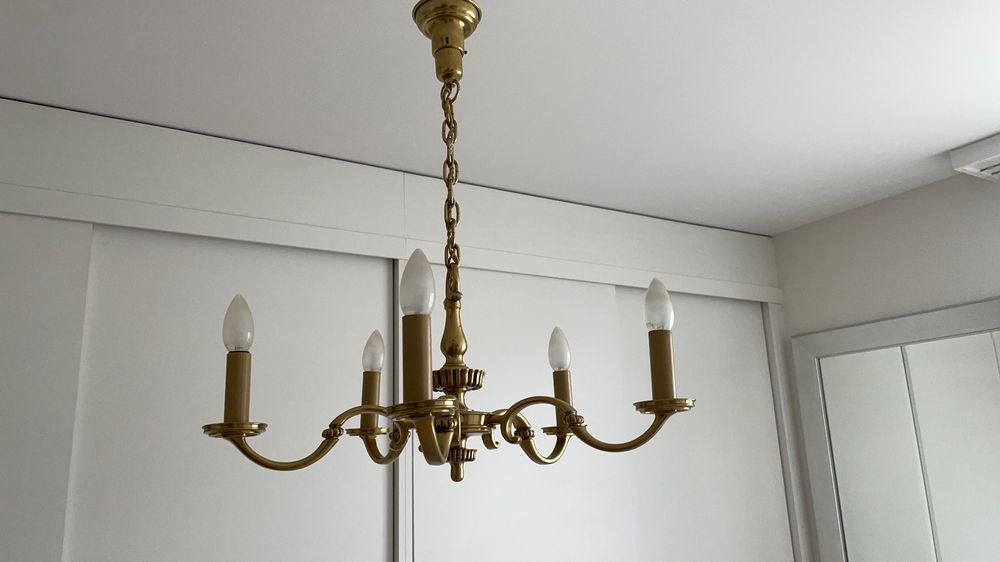 Eleganter 5-flammiger Messing-Lüster, Vintage (Gebraucht) in Wolfhalden für CHF 30 – nur ...