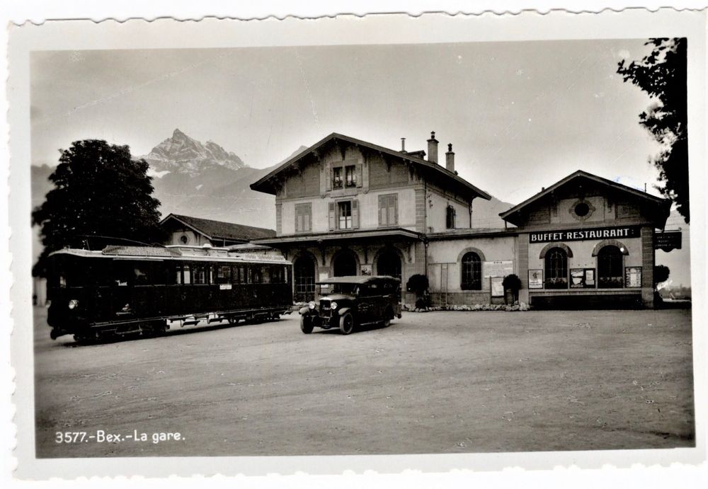 Bex Bahnhof Bahn Postauto Foto AK | Kaufen auf Ricardo