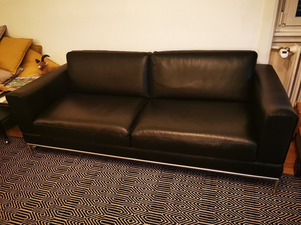 IKEA Arild 3er-Sofa schwarz Leder | Kaufen auf Ricardo