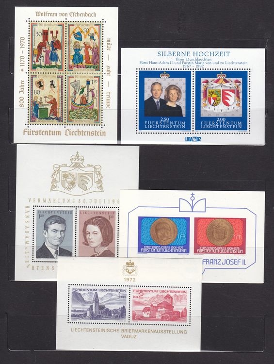 1967 - 1992 Lichtenstein 5 Blöcke ** Postfrisch ** (Neu (gemäss Beschreibung)) in Adliswil für ...