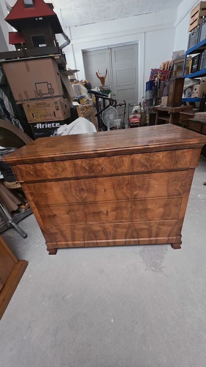 Antike Biedermeier Kommode Nussbaum Vintage Design Kommode (Gebraucht ...