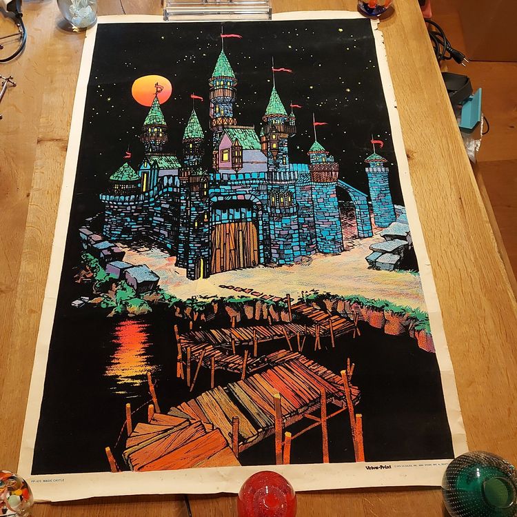 Magic Castle Original Vinatge Schwarzlicht Poster Samt - rar (Gebraucht ...