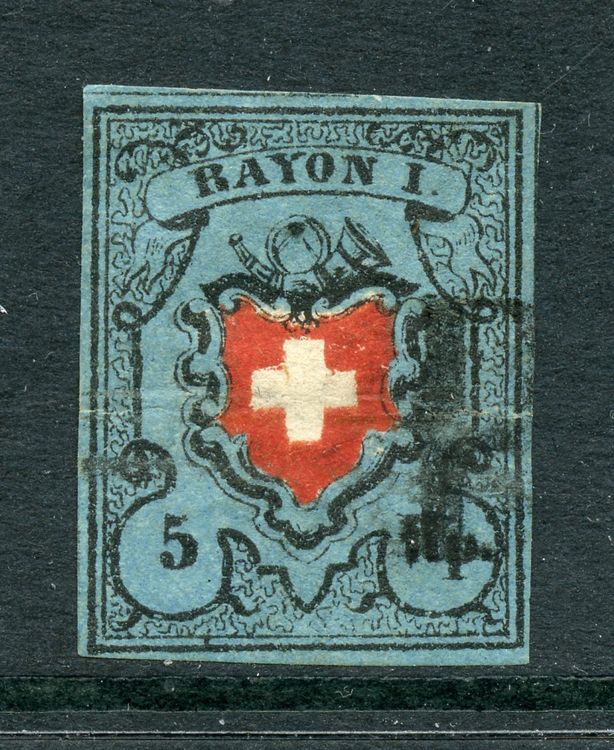 Zst 15 II Rayon I dunkelblau Type 21 - Attest Urs Hermann (Gebraucht ...