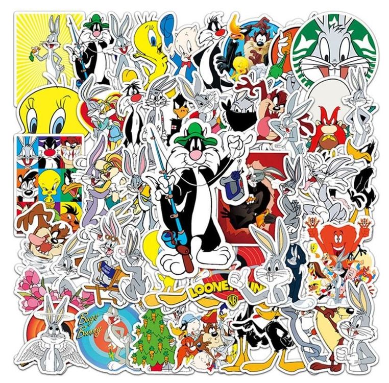 50 tlg Stickerset Bugs Bunny Cartoon Serie Aufkleber Hase | Acheter sur ...