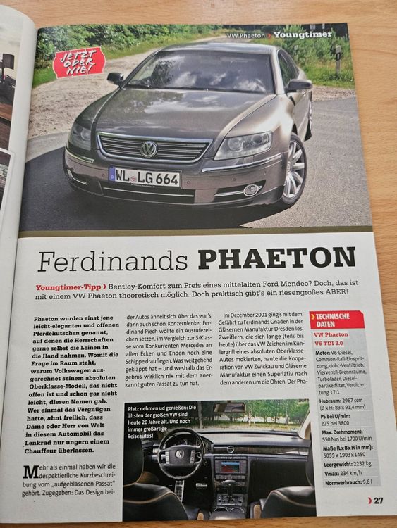 Oldtimer Praxis 9/22 NSU TT Land Rover V8 6x6 VW Phaeton xa (Gebraucht ...