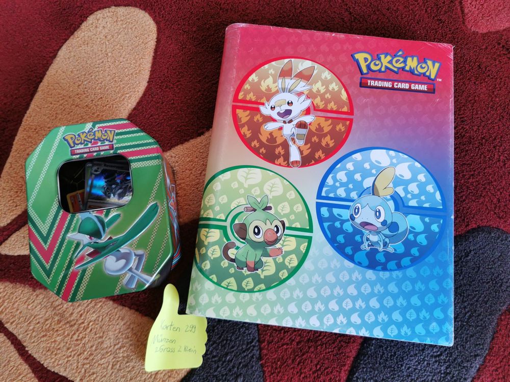 299 Pokémon Karten, Heft, Metallbox und 2 Gr & 2 Kl. Münzen | Kaufen ...