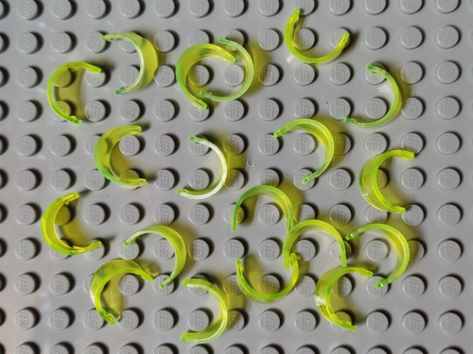 LEGO Minifig Headgear - 20x Trans-Neon Green Visor - 2447 (Gebraucht ...