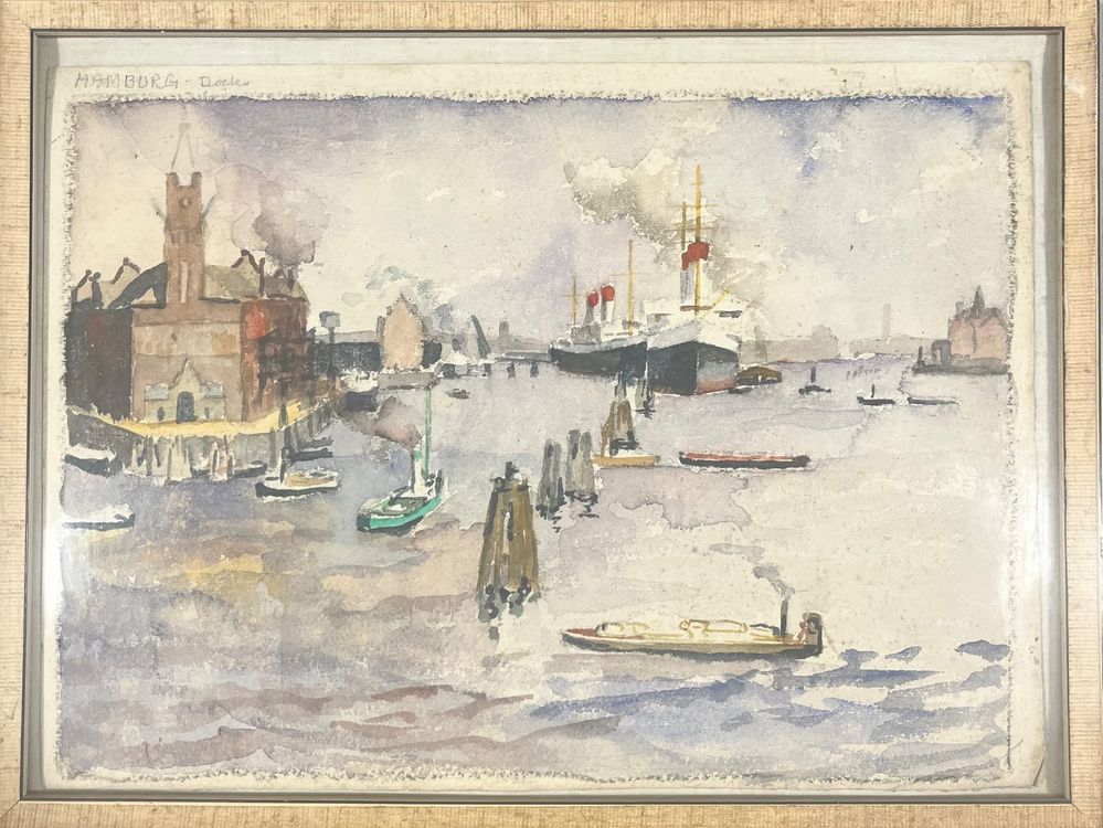 Hamburg Seelandschaft Aquarell mit Schiffe (Gebraucht) in Hochdorf für CHF 15 – mit Lieferung ...