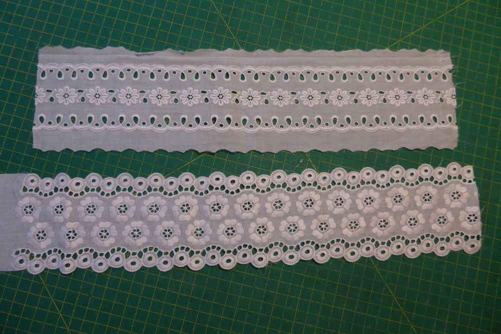 Antike St. Galler Spitzen weiss - 2 Teile à 38 cm (Neu (gemäss ...