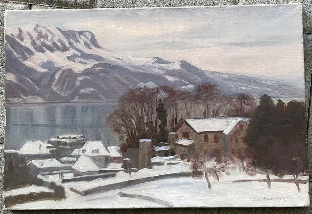 Henri Edouard BERCHER (1877-1970) Winterlandschaft Gemälde | Kaufen auf ...