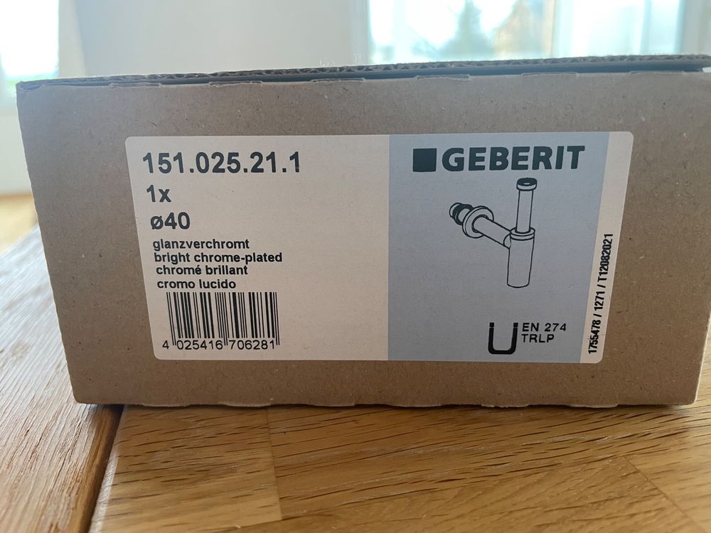 Geberit Waschtisch-Sifon Geberit 5/4x40 mm chrom (Neu und ...