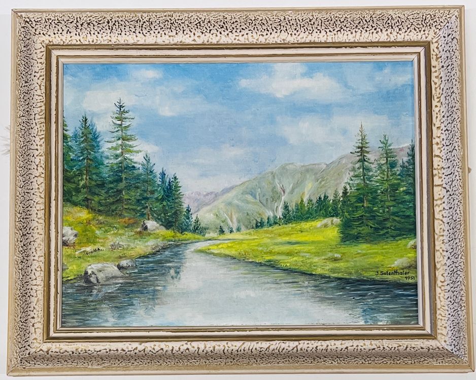 Landschaft Gemälde Signiert Von J. Solenthaler | Kaufen auf Ricardo