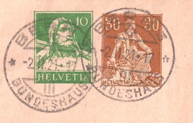Privat Ganzsache Steuerverwaltung Bern n. Frutigen Ank. St. (Gebraucht ...