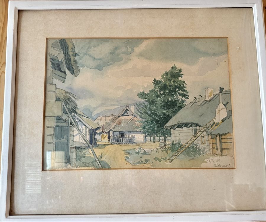 Aquarell Mickiewicz Dorflandschaft signiert 1917 gerahmt. (Gebraucht) in Stallikon für CHF 150 ...