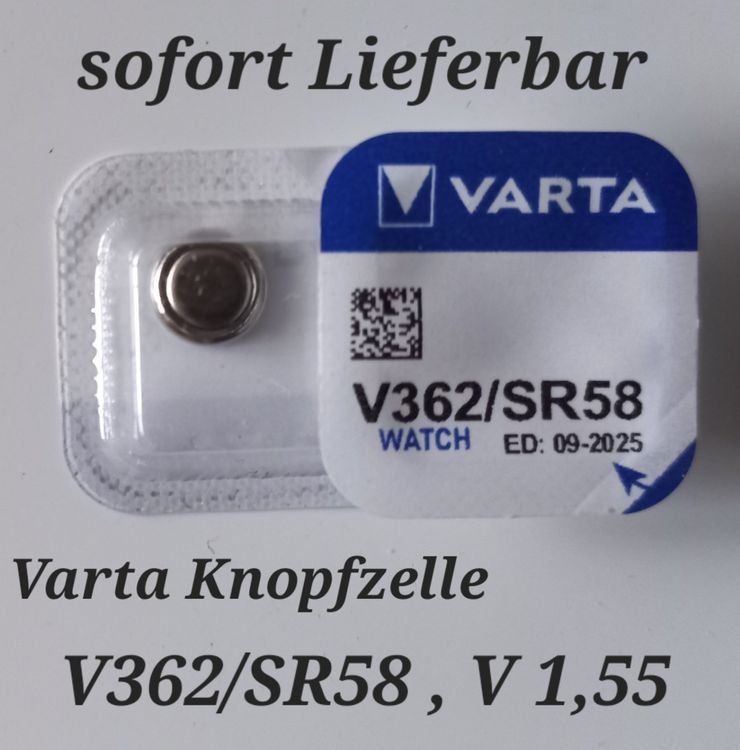 VARTA Silber-Oxid Uhrenzelle, V362 (SR58), 1,55 Volt (Neu und originalverpackt) in Buchs SG für ...