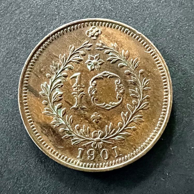 10 Reis 1901 Portugal Carlos I - depart 1FR | Kaufen auf Ricardo