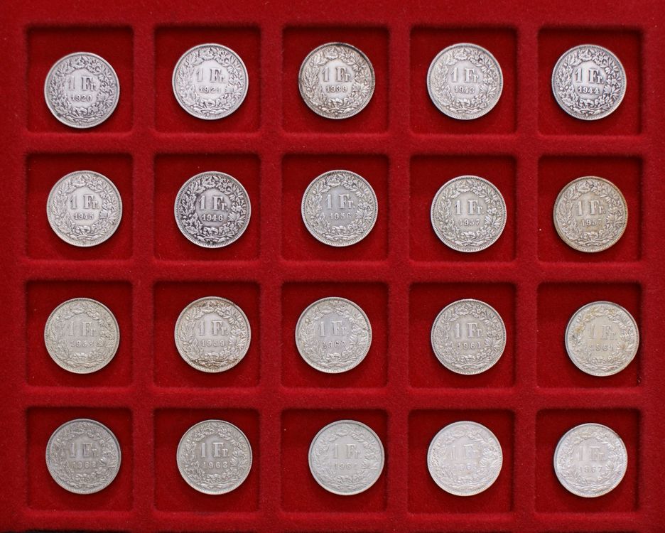 Sammlung 1 Franken, 20 Silberstücke (Gebraucht) in Geroldswil für CHF 100 – mit Lieferung auf ...