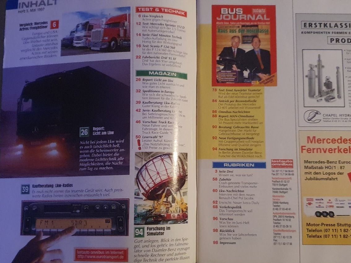 Lastauto Omnibus 5/97 Scania 124 DAF 95 XF Frightliner xx (Gebraucht ...