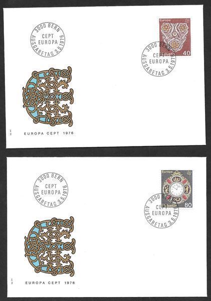 2 FDC 576-577 Serie Einzelmarken Europamarken ET 3.5.1976 (Neu (gemäss Beschreibung)) in Olten ...